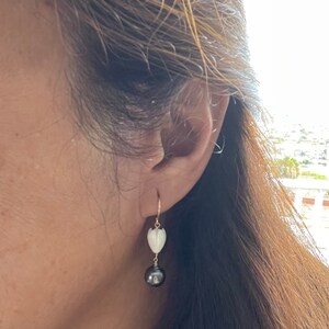 Hawaiian Pikake & Tahitian Pearl 14K Gold Filled or Sterling Silver ...