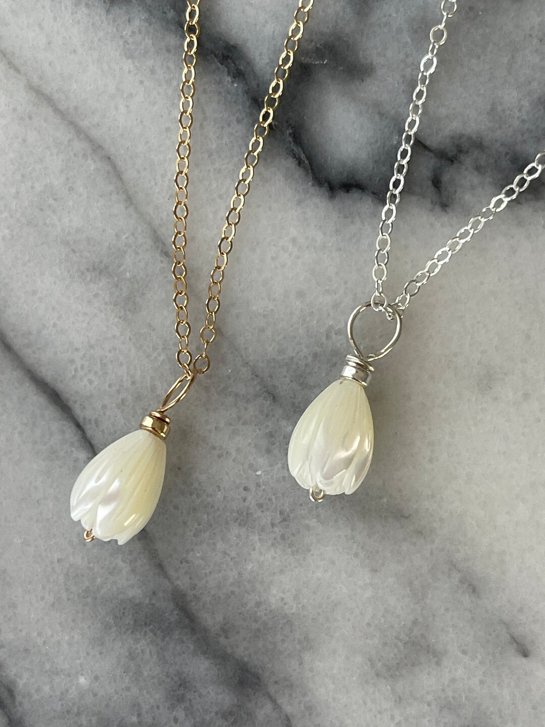 Hawaiian Pikake PENDANT Mother of Pearl Single Gold or Silver - Etsy