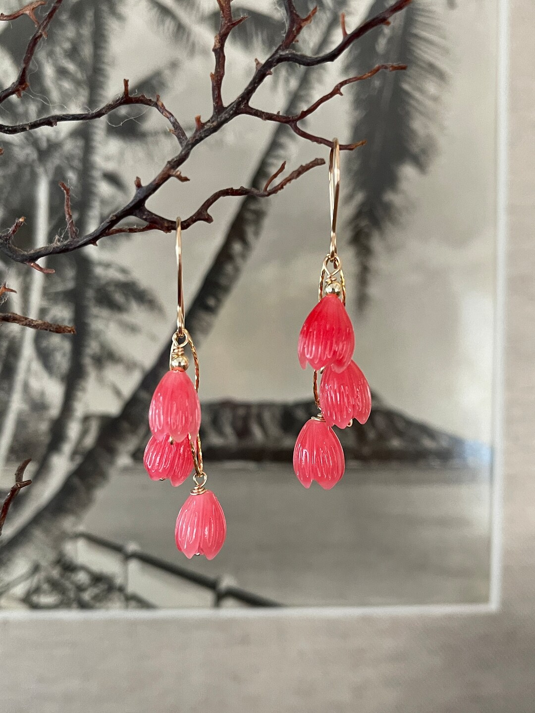 Hawaiian Pink 3 Pikake Gold Filled or 925 Silver Sparkle - Etsy