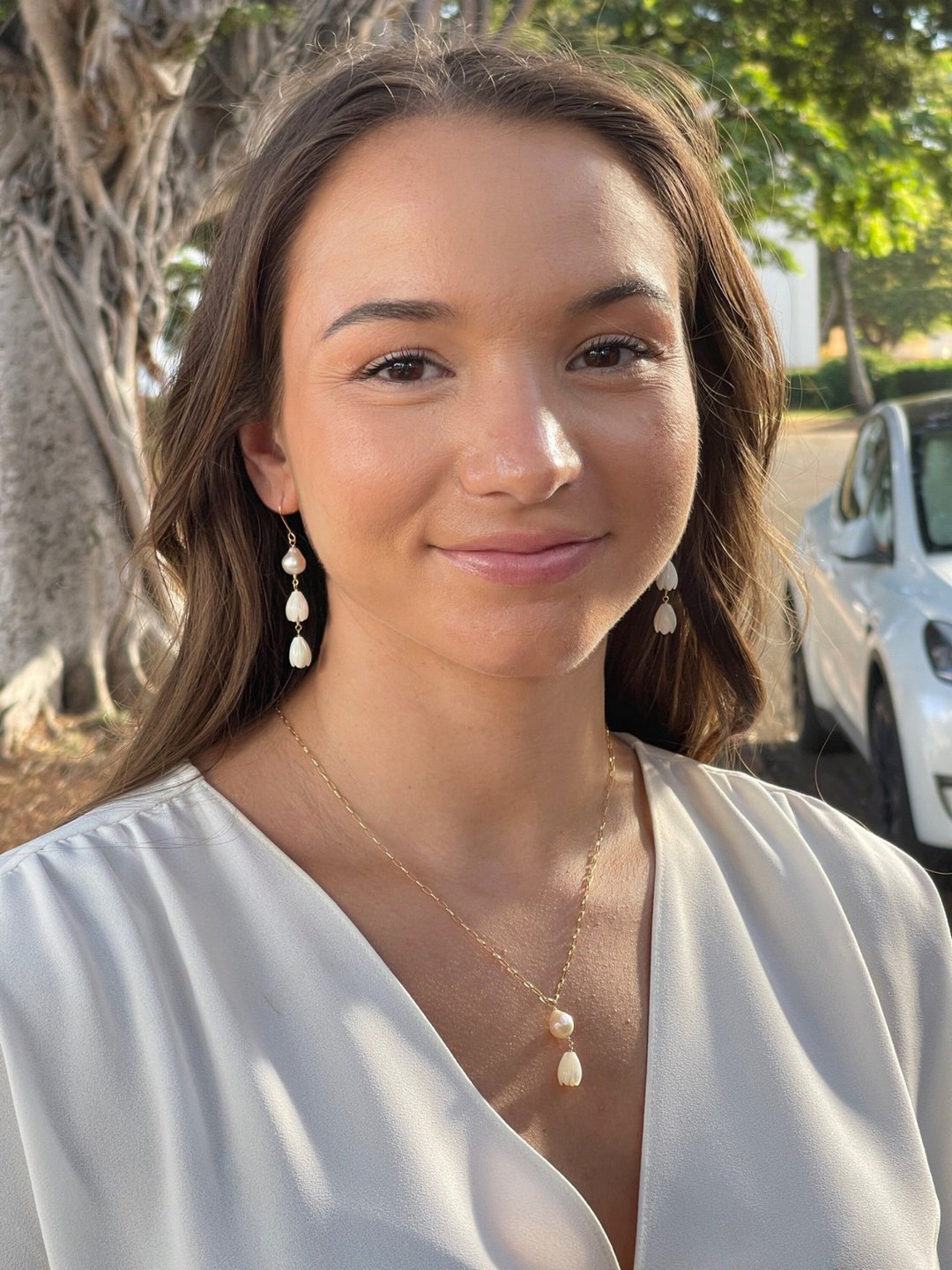 Hawaiian Double Pikake & Pearl 14K Gold Filled or Sterling Silver ...