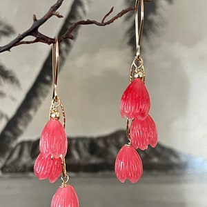 Hawaiian Pink 3 Pikake Gold Filled or 925 Silver Sparkle Dangle ...
