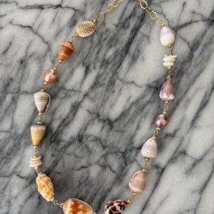 Hawaiian Link Pastel Cone Hebrew Shells, Glass, Puka Shells, and Edison ...