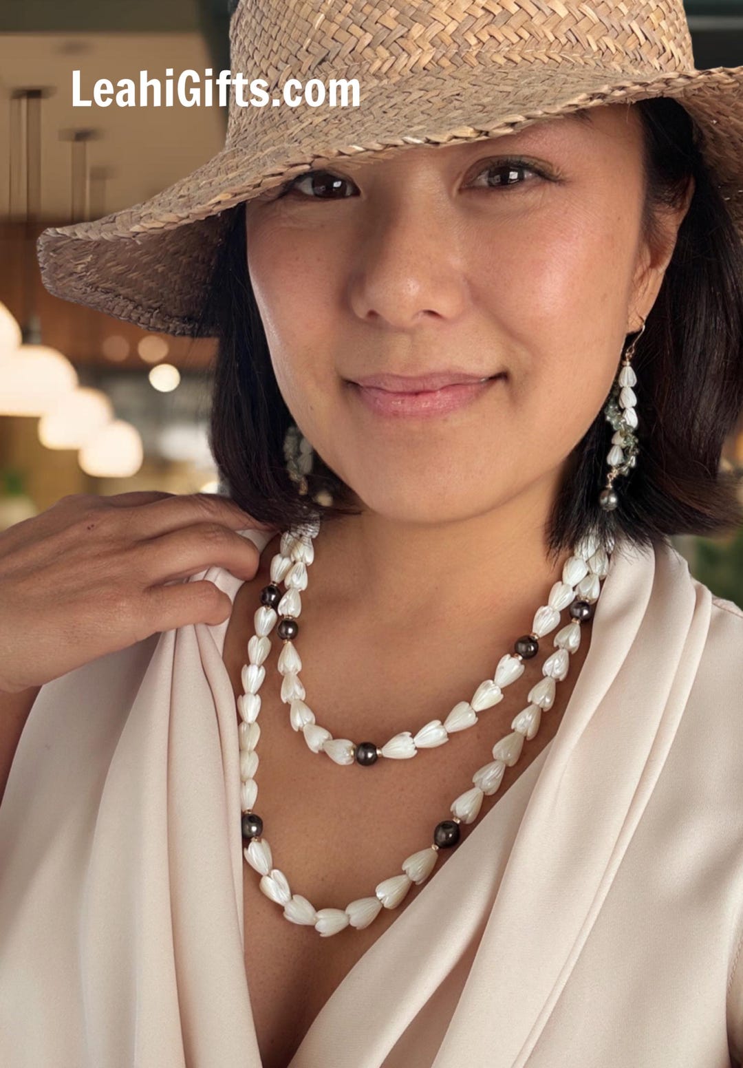 Hawaiian Pikake Lei Tahitian Pearls Necklace Mother of Pearl - Etsy
