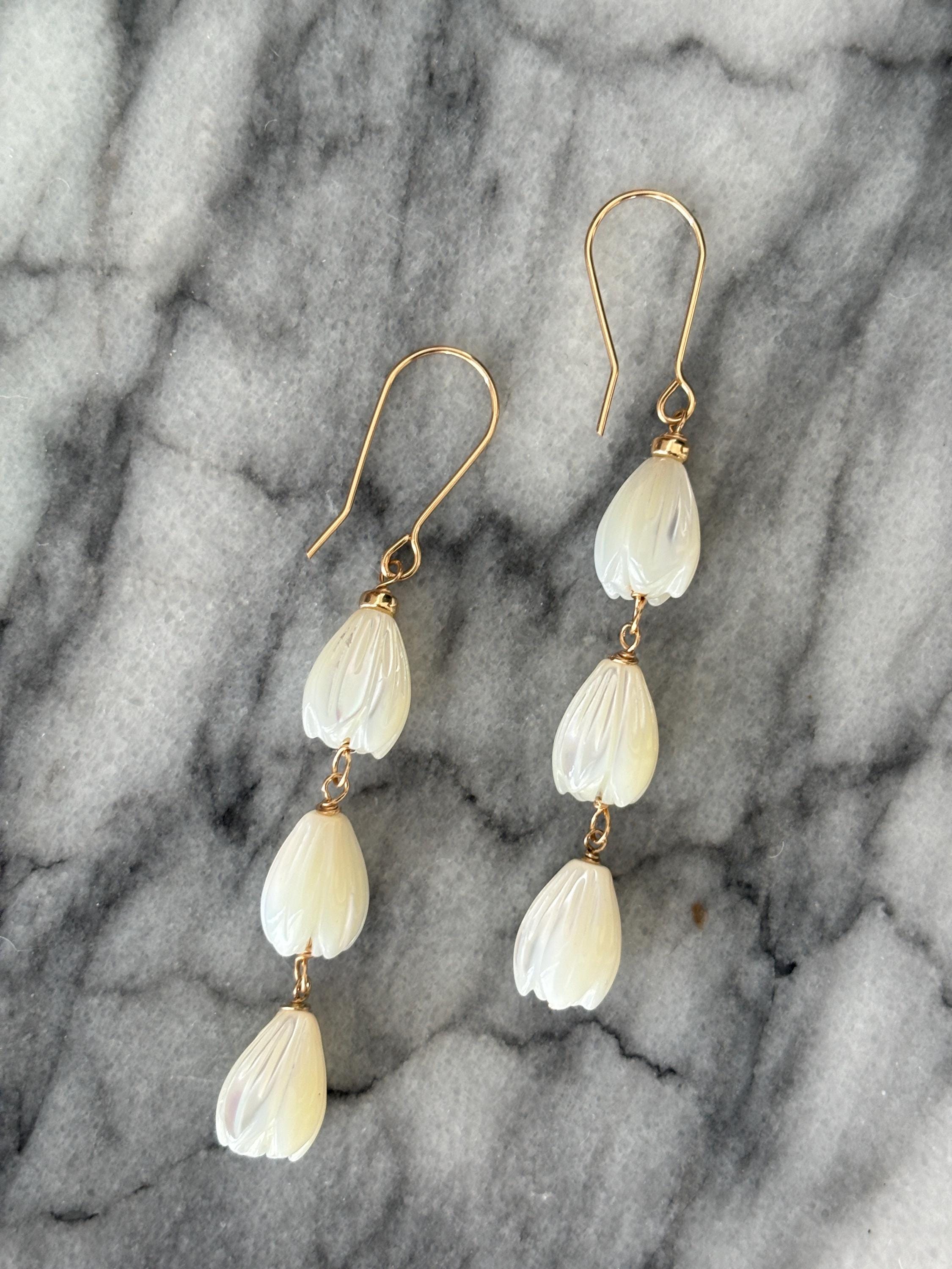 Hawaiian 3 Pikake Gold Filled or 925 Silver Sparkle Dangle Earrings - Etsy