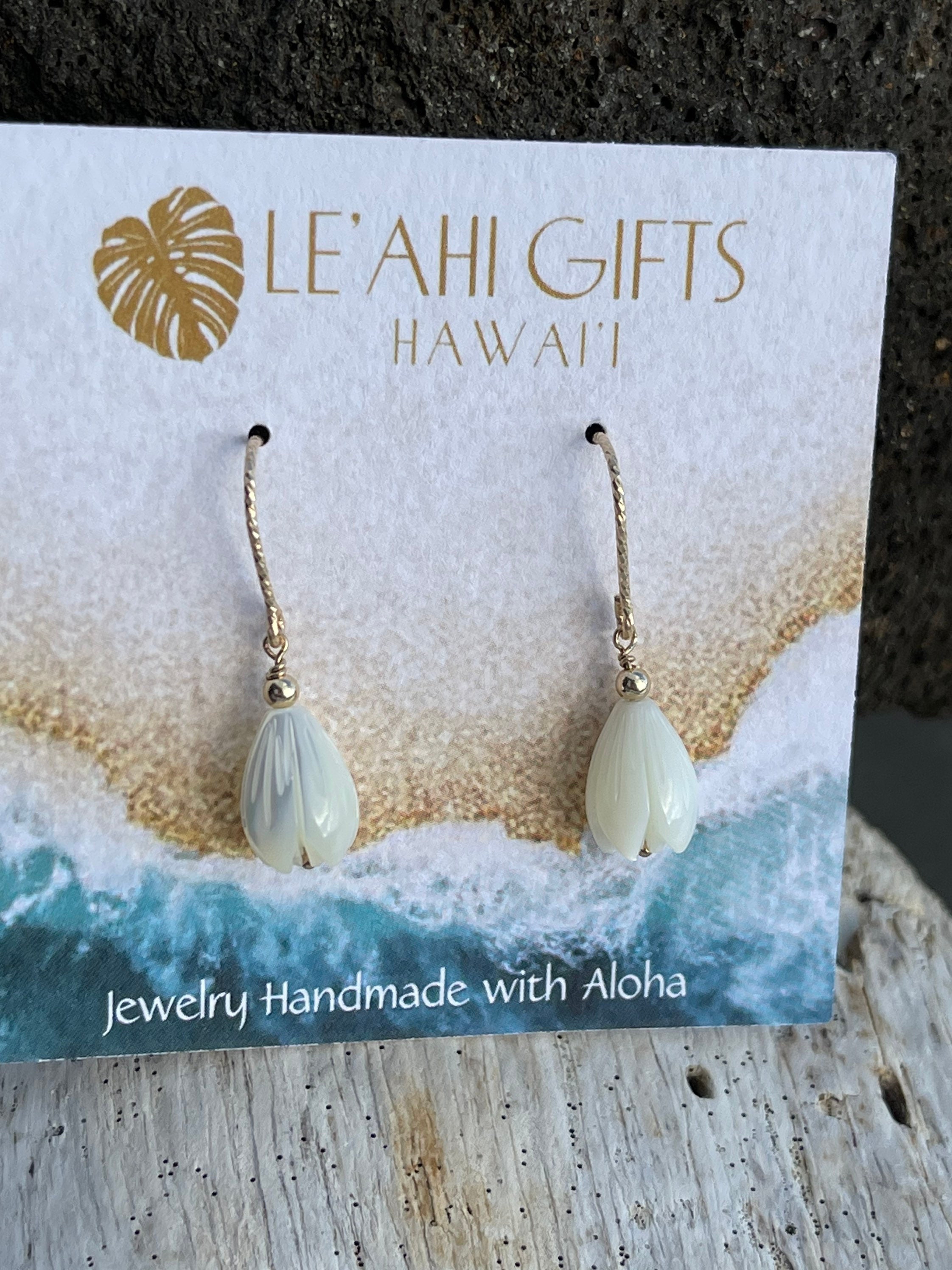 Hawaiian Pikake Sparkle Gold or Silver Bead Earrings Hawaiian - Etsy