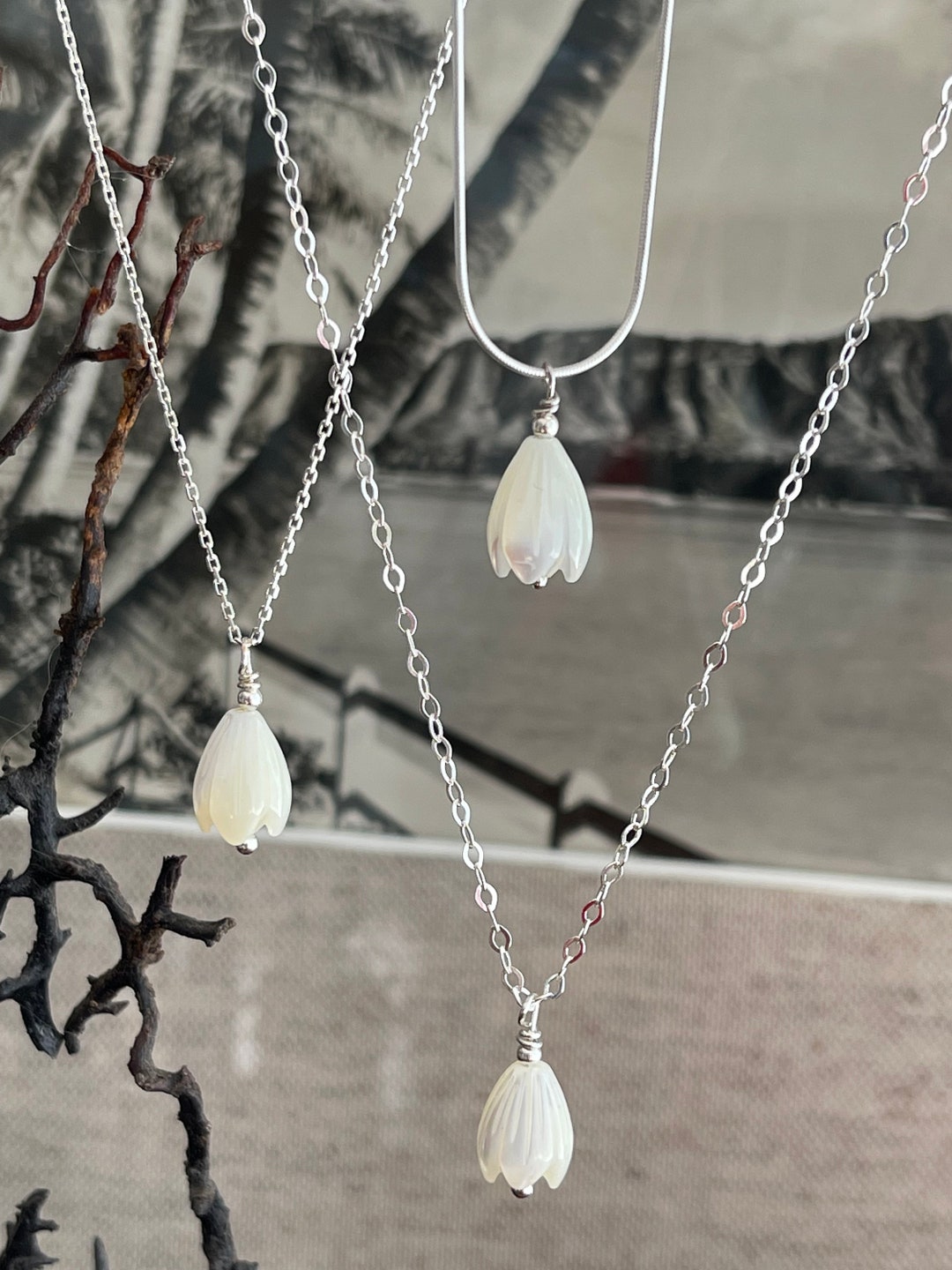 Hawaiian Pikake Mother of Pearl 925 Sterling Silver Necklace - Etsy