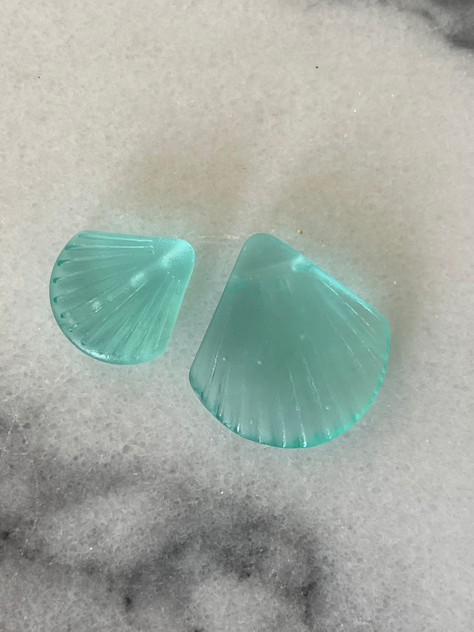 Aqua Sea Foam Green and Turquoise Bay Glass CLAMS for Crafts or Jewelry ...