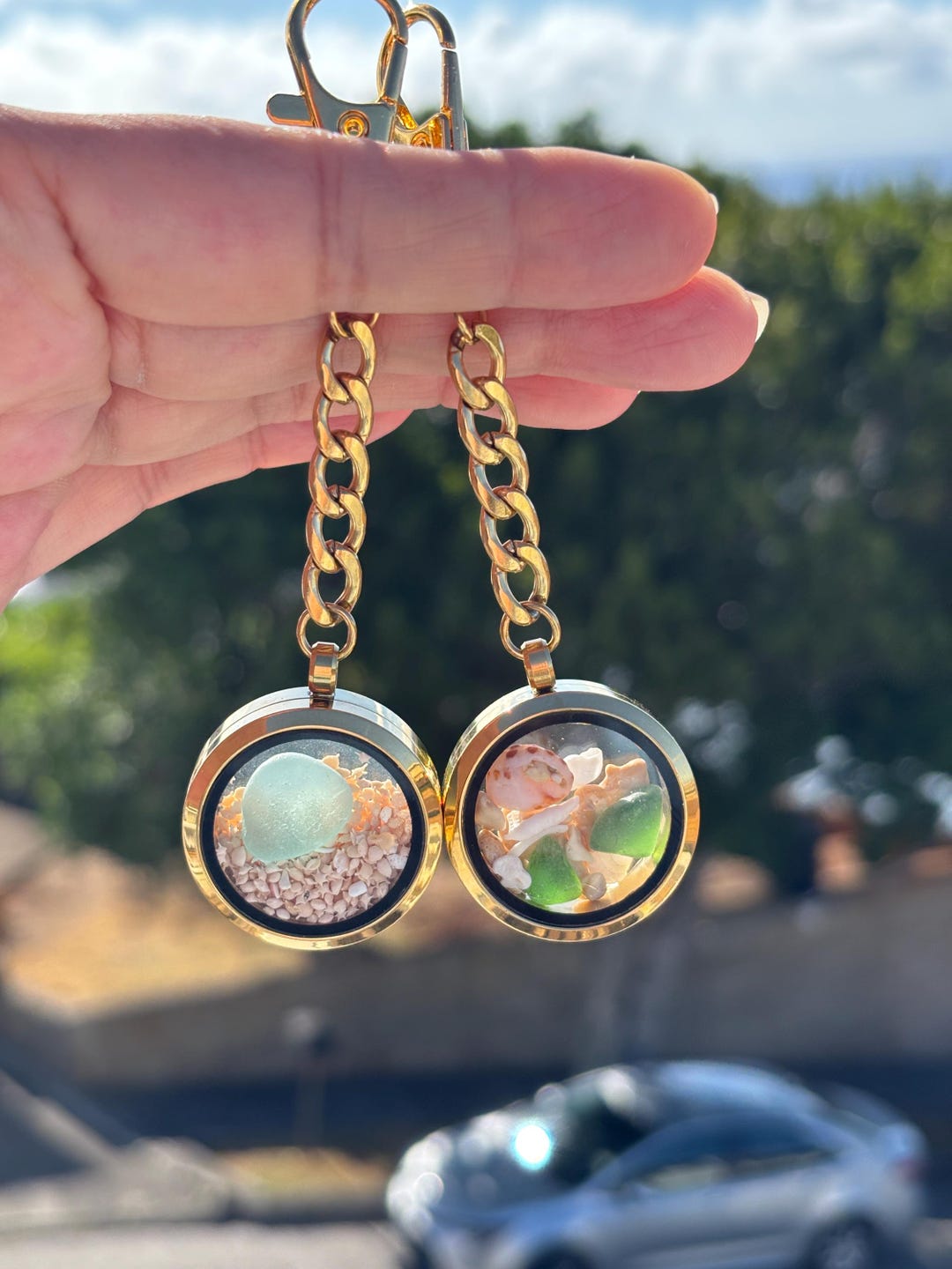 Kailua Beach Locket Sea Glass, Sand, Shell Okinawa Star Sand - Etsy