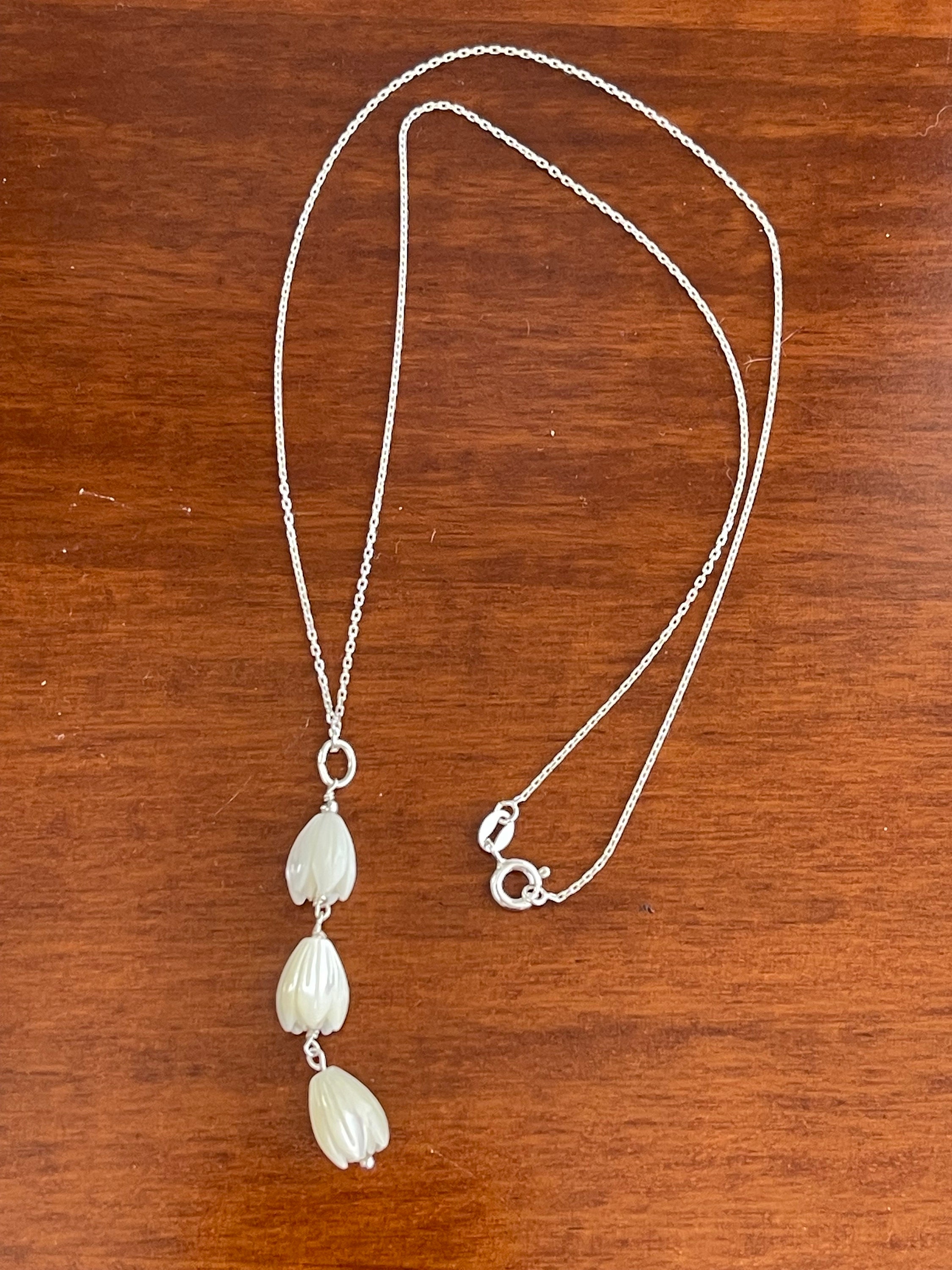 Hawaiian Triple Pikake Mother of Pearl Dangle 925 Sterling - Etsy