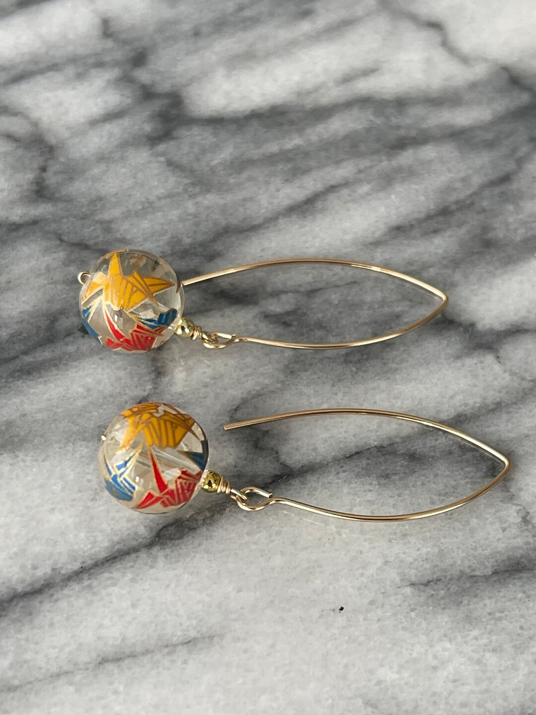 Japanese Origami Crane Temari Ball 14K Gold Filled or Sterling Silver ...