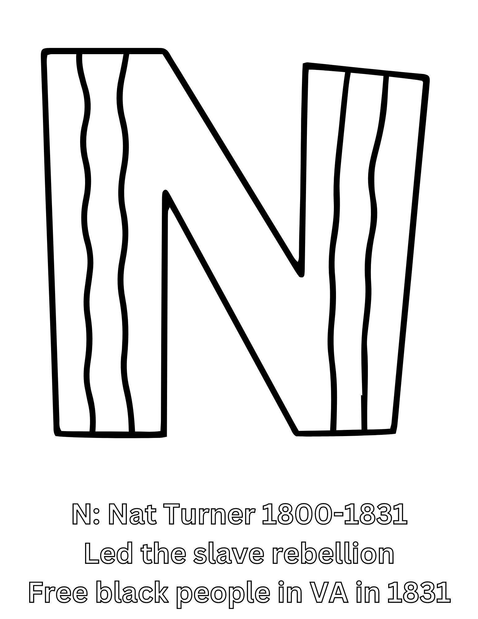 Letter N Coloring Page - Etsy