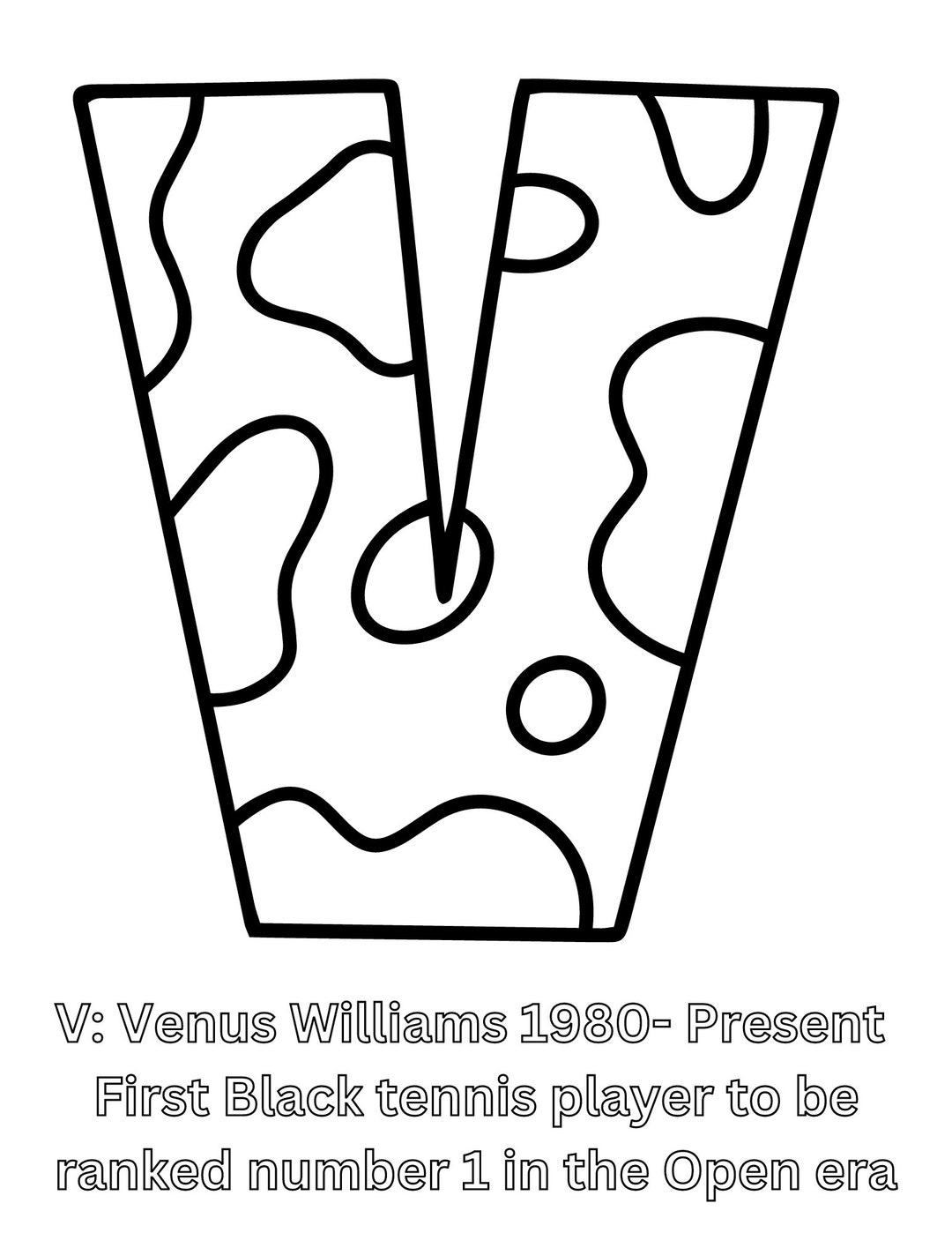 Letter V Coloring Page - Etsy