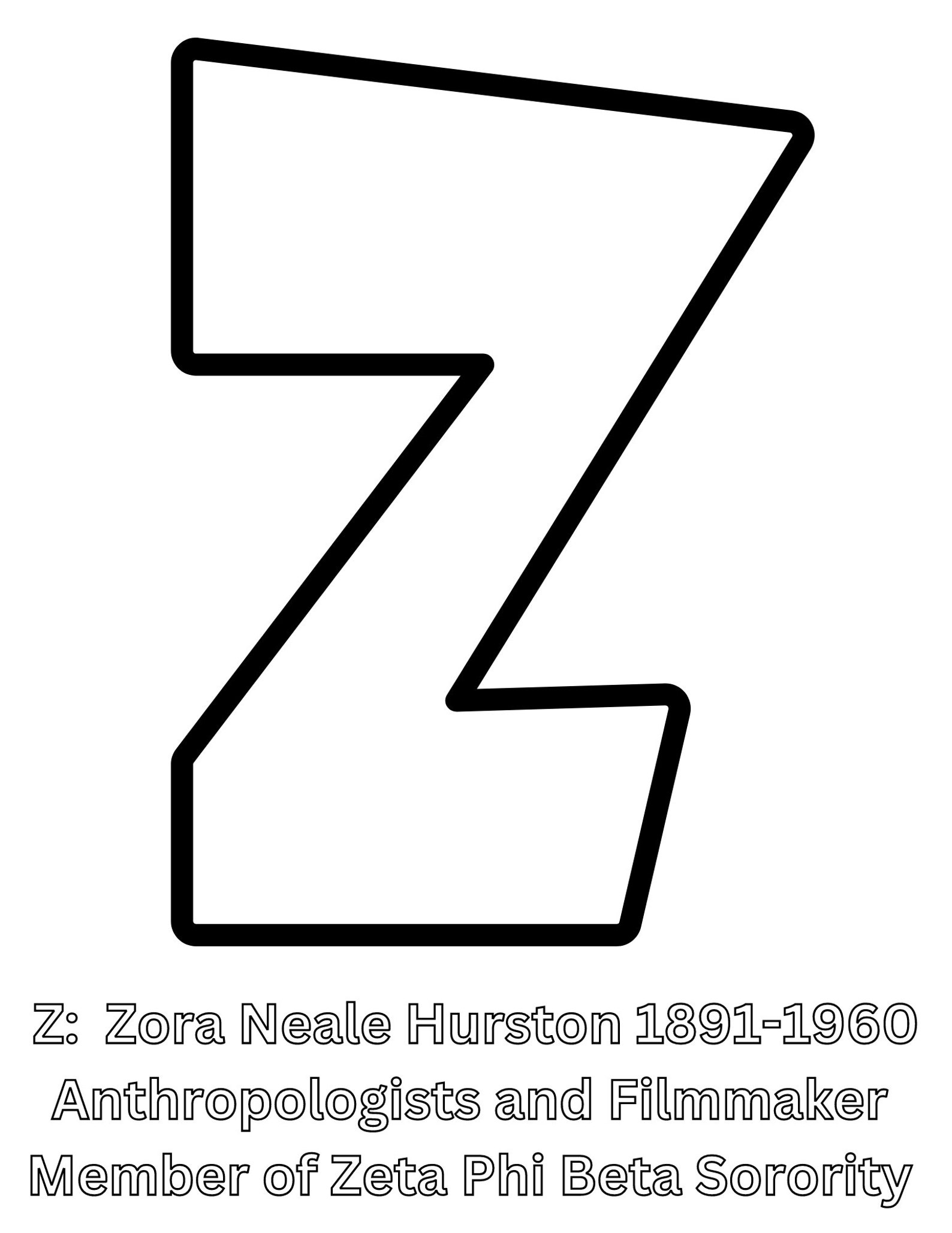 Letter Z Coloring Page - Etsy