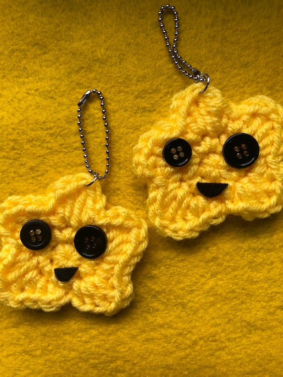 Crochet Lucky Star Keychain | Etsy
