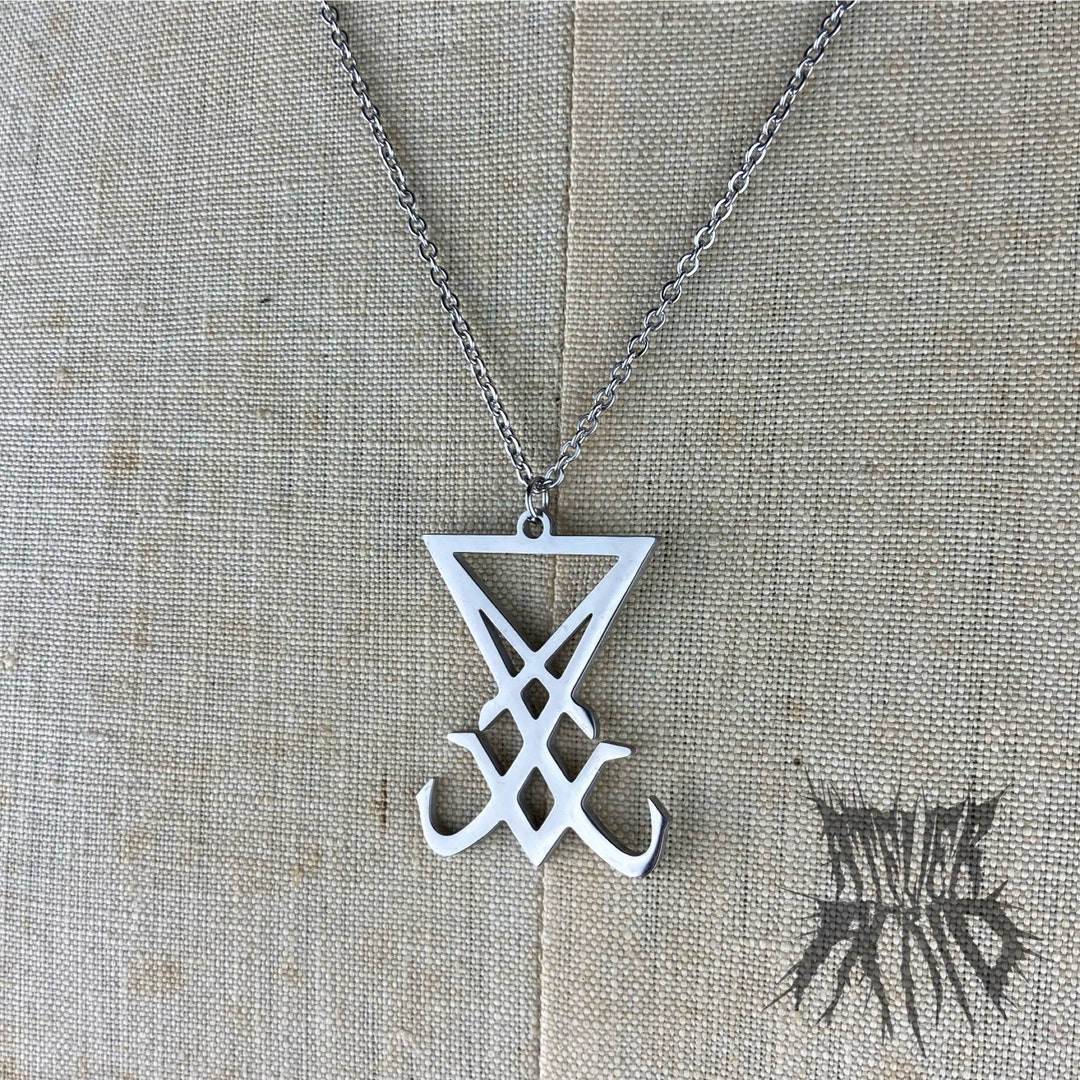 The Lucifer Necklace- Stainless Steel Sigil of Lucifer Necklace. Gothic ...