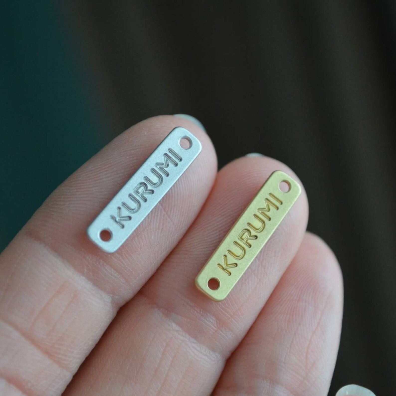 Small Rectangle Sewing Metal Tags. Metal Gold and Silver | Etsy