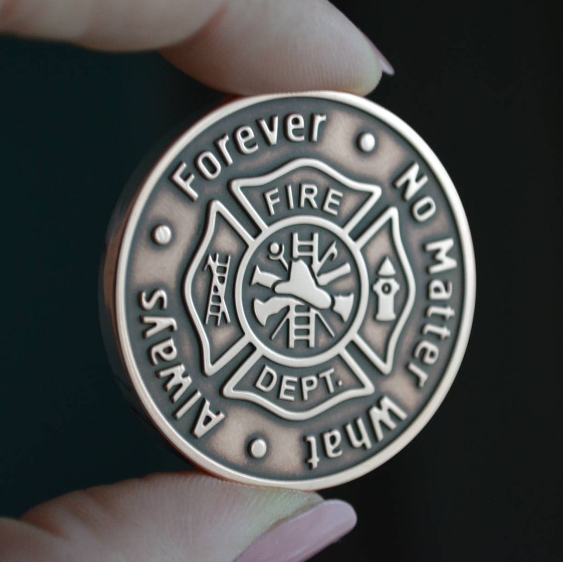 Custom challenge coin with firefighter logo custom copper | Etsy