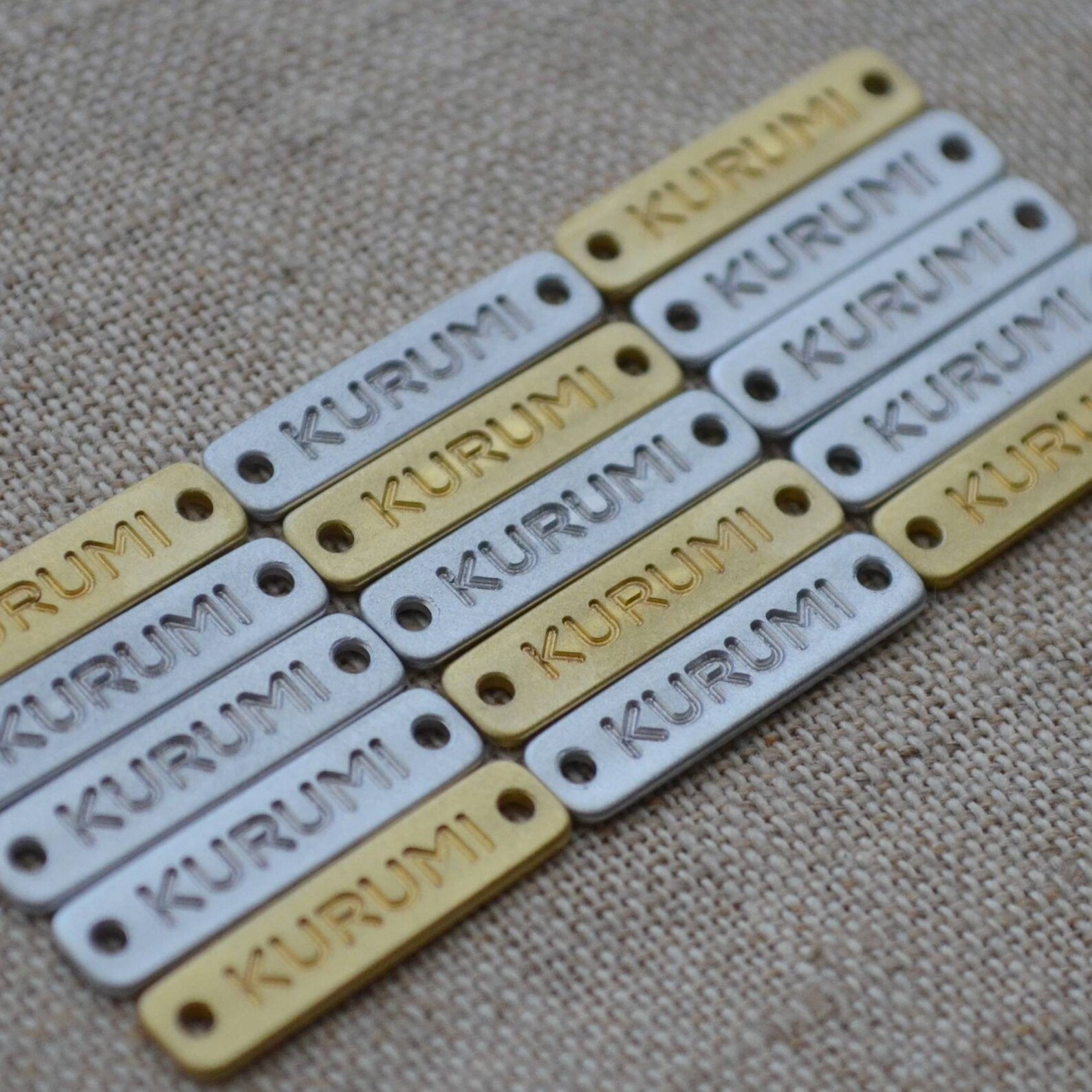 Small Rectangle Sewing Metal Tags. Metal Gold and Silver | Etsy