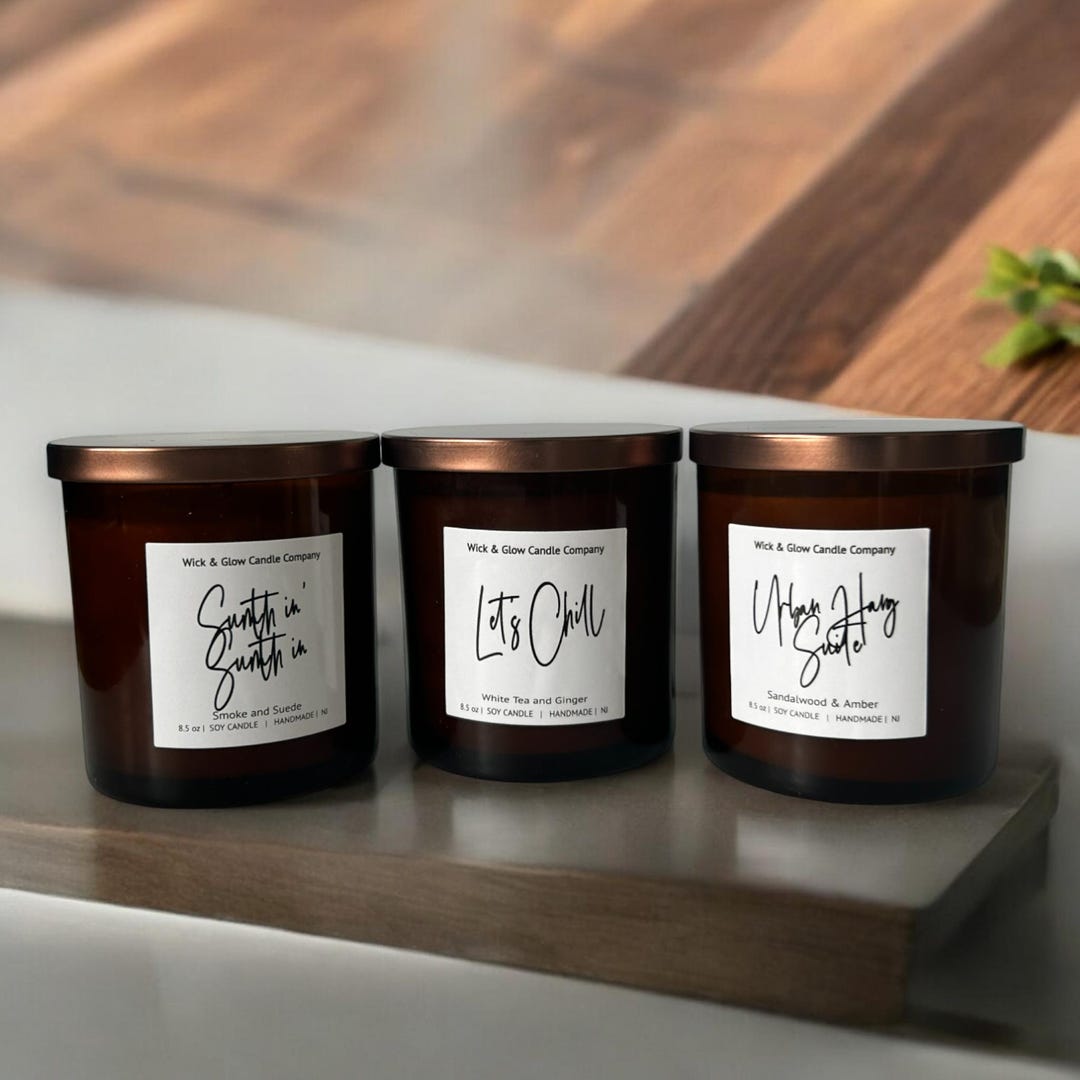 Men of R&B Scented Soy Candle Set: White Tea, Sandalwood, Suede - Gifts ...