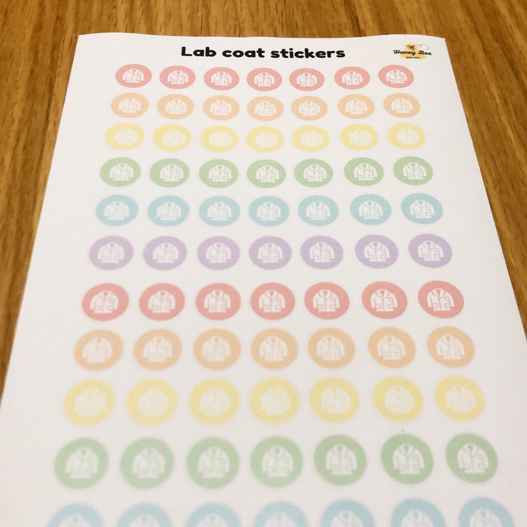 Lab Coat Stickers A5 1 Sheet of Teacher Planner Stickers - Etsy
