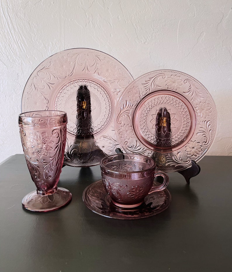 Home Interiors Tiara Sandwich Pattern Amethyst Dishes - Etsy