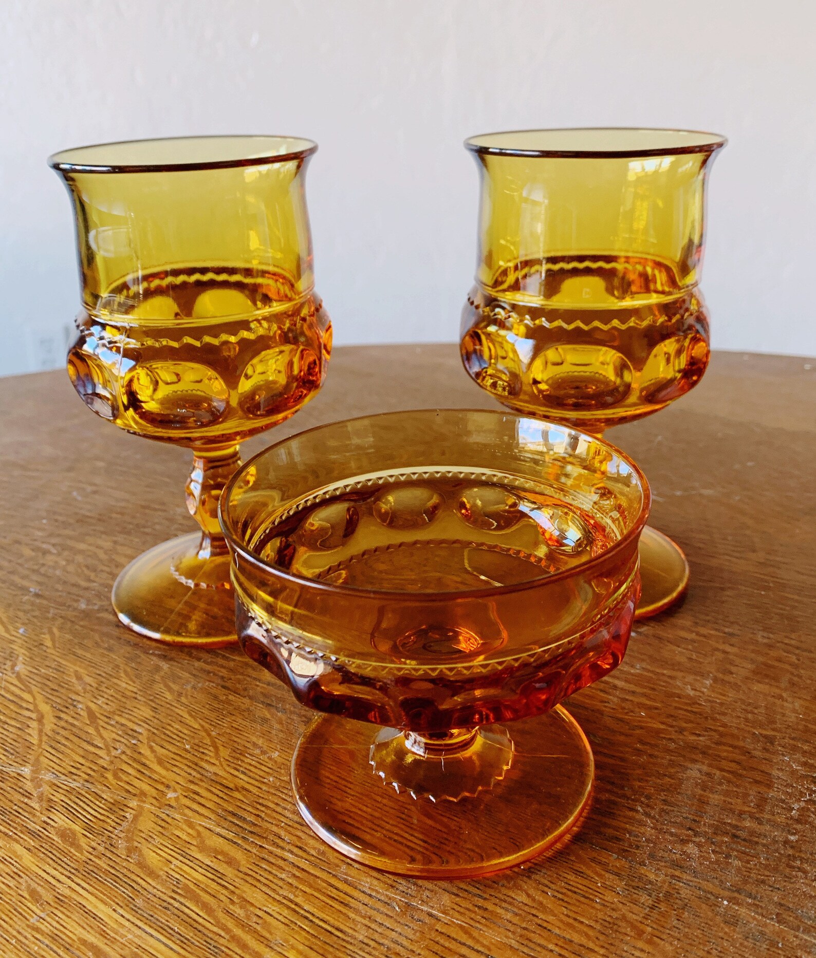 Kings Crown Thumbprint Glassware | Etsy