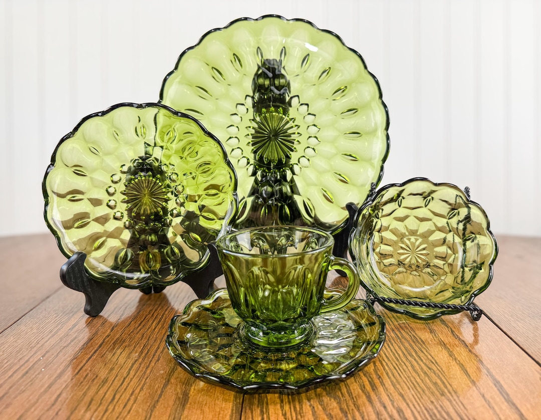 Anchor Hocking Fairfield Avocado Green Dinnerware - Etsy