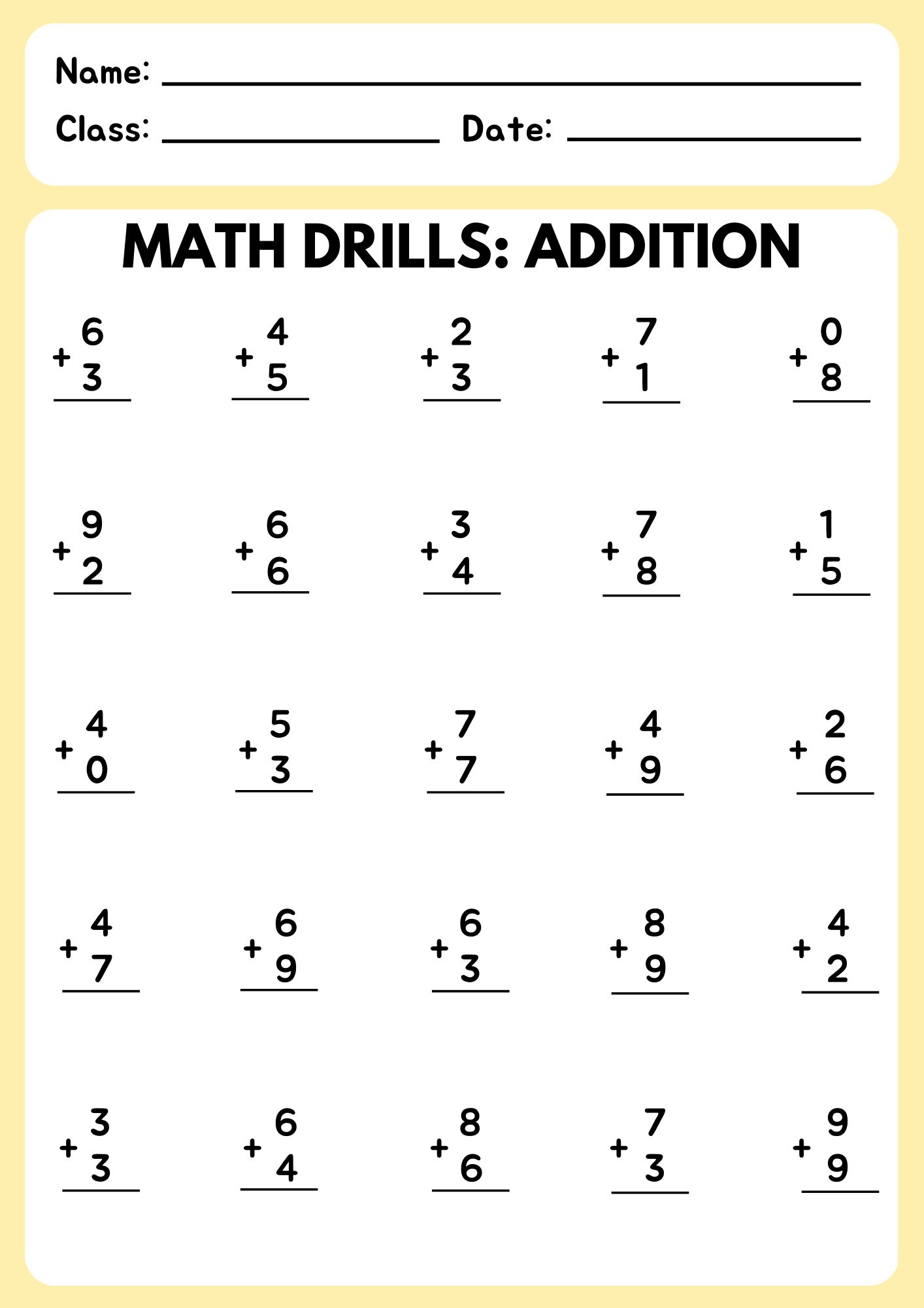 Math Drills: Illustration Subtraction Addition Worksheet - Etsy