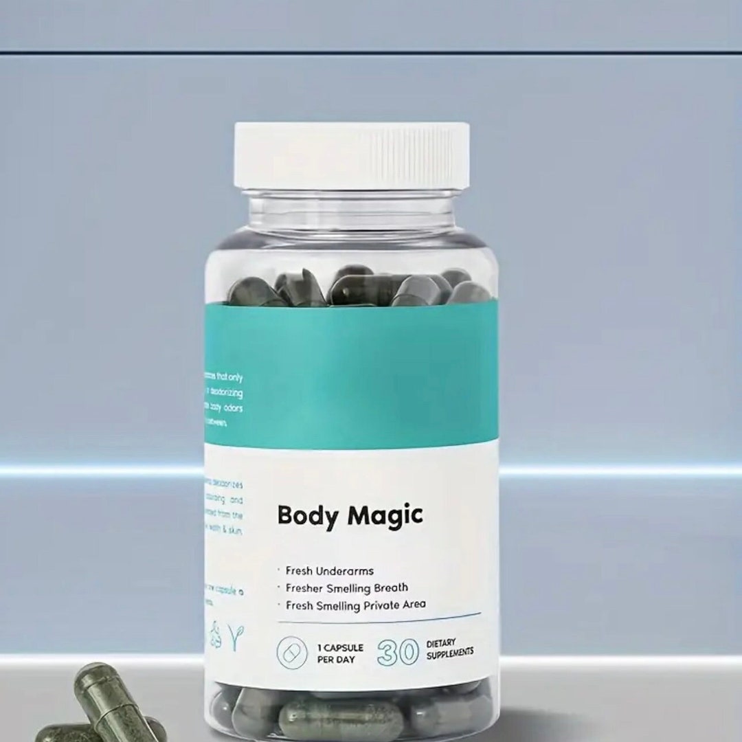Body Magic Deodorizing Capsules, Natural Body Odor Remedy Supplement ...