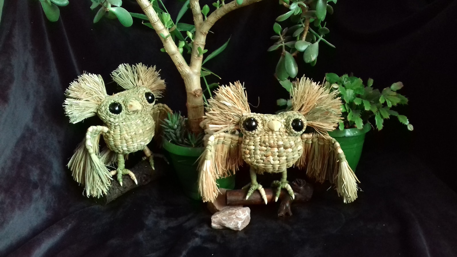 Owl Bird Sculpture, Wicker Animals, Home Decor 9 High - Etsy