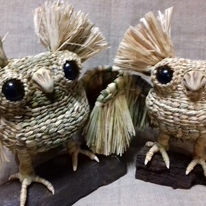 Owl Bird Sculpture, Wicker Animals, Home Decor 9 High - Etsy