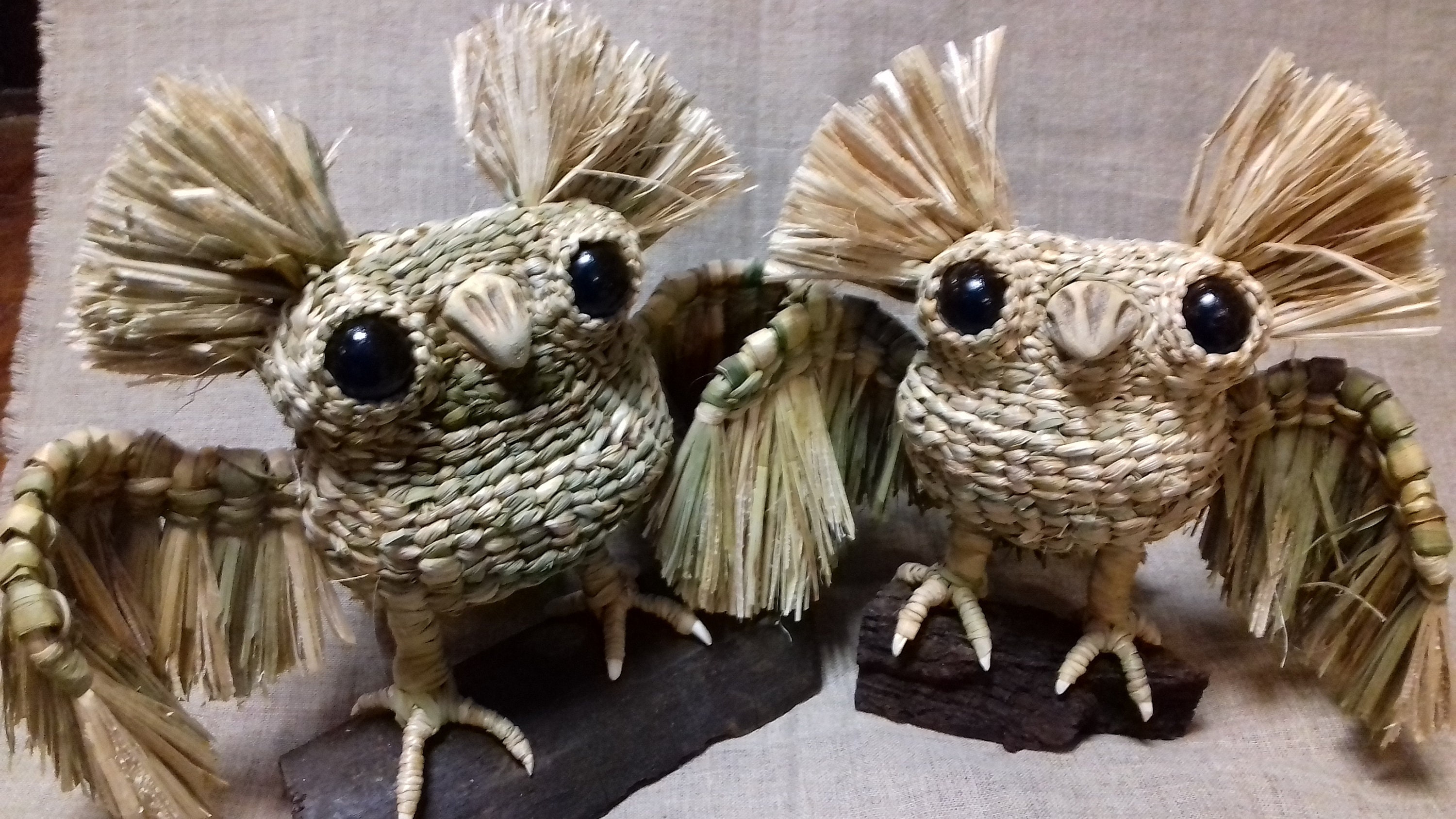 Owl Bird Sculpture, Wicker Animals, Home Decor 9 High - Etsy