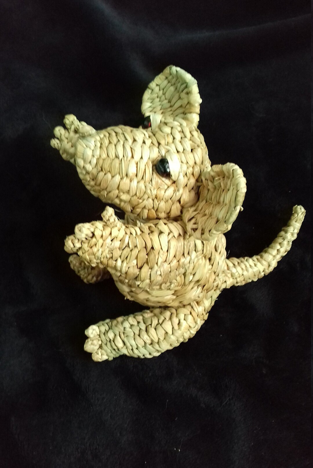 Miniature Wicker Mouse, Mouse Sculpture, Small Mouse Figurine 4.7" High ...
