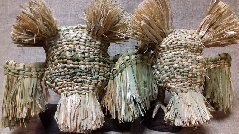 Owl Bird Sculpture, Wicker Animals, Home Decor 9 High - Etsy