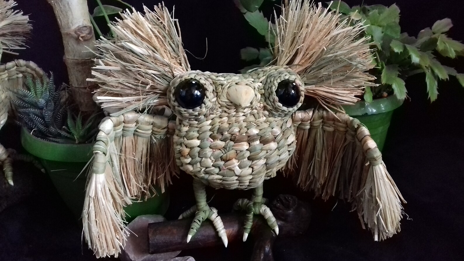 Owl Bird Sculpture, Wicker Animals, Home Decor 9 High - Etsy