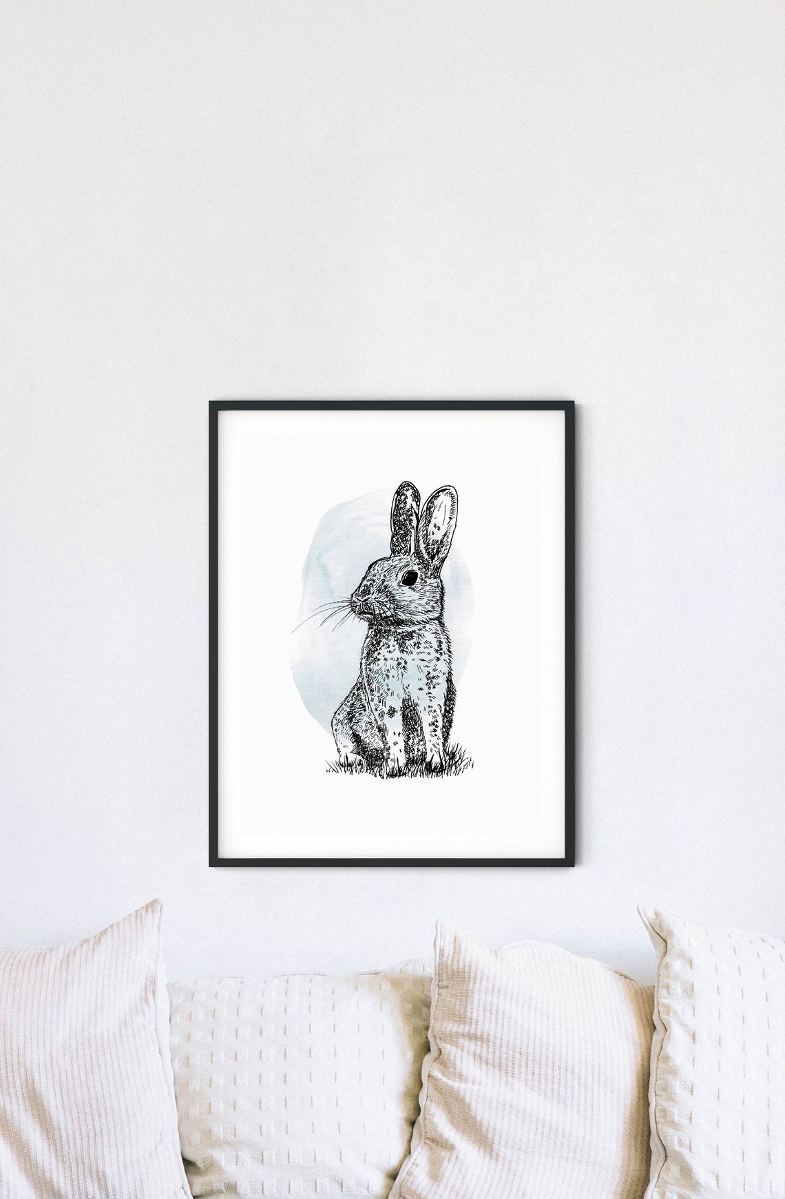 Rabbit Wall Art Minimalist Illustration Animal Line Art - Etsy