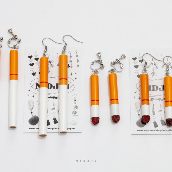 Cigarette Earrings - Etsy Australia