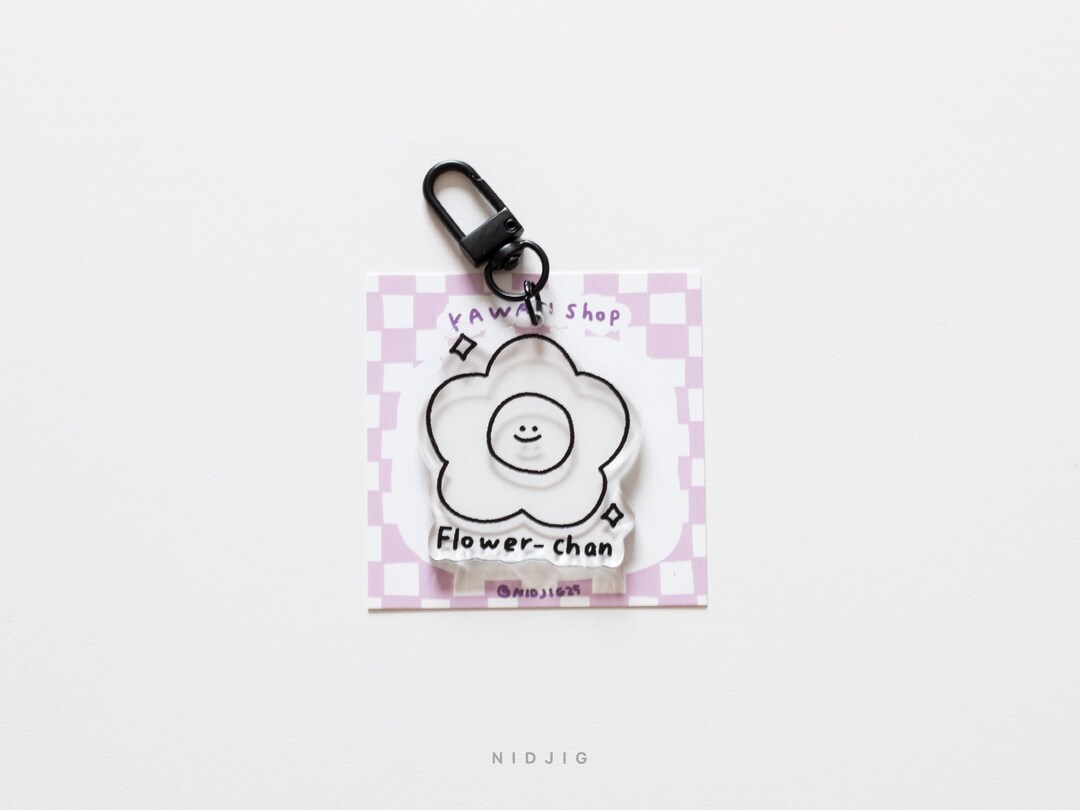 Flower Chan Clear Keychain Simple Flower Japan Aesthetic - Etsy