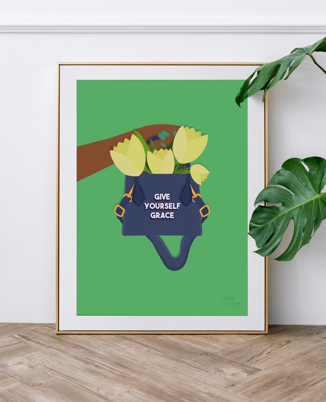 Plant Mom Art | Woman Flower Art Print | Plant Girl Art | Floral Wall ...