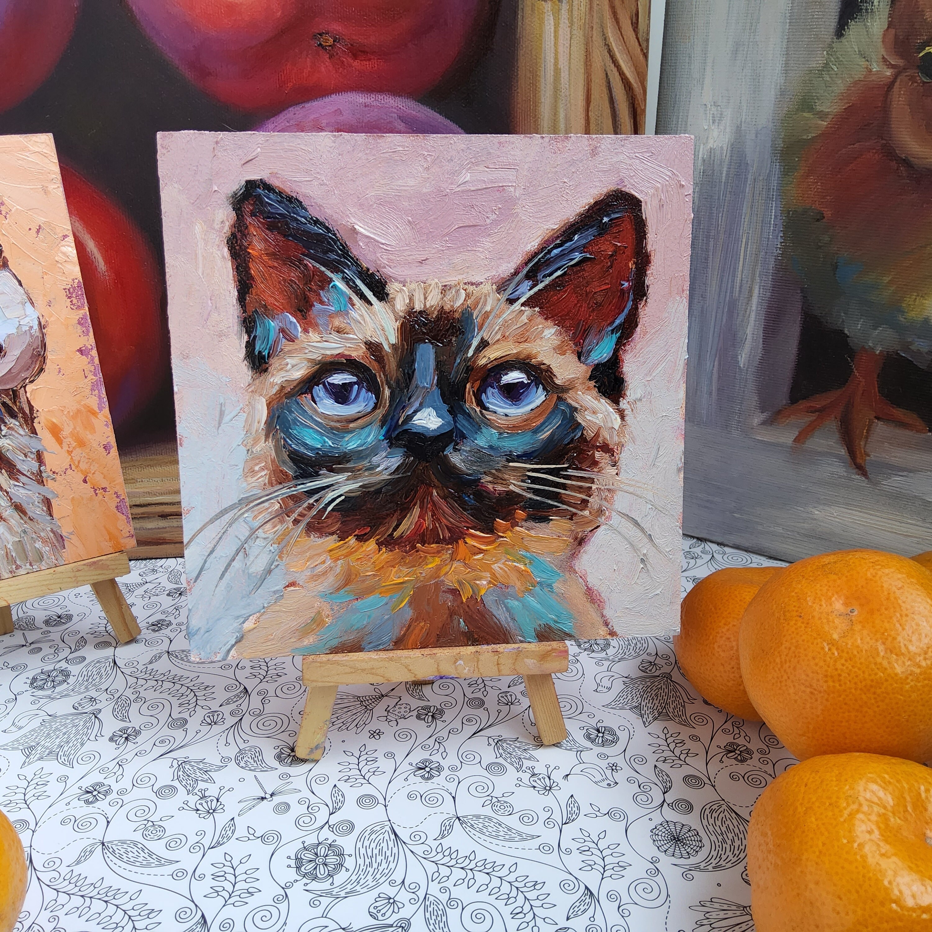 Cat Painting Original Art Impasto Oil Painting Pet Portrait Animal ...