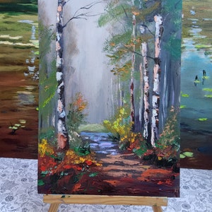 Autumn Forest Impasto Oil Painting: Landscape - 8x10 Canvas Art by ...