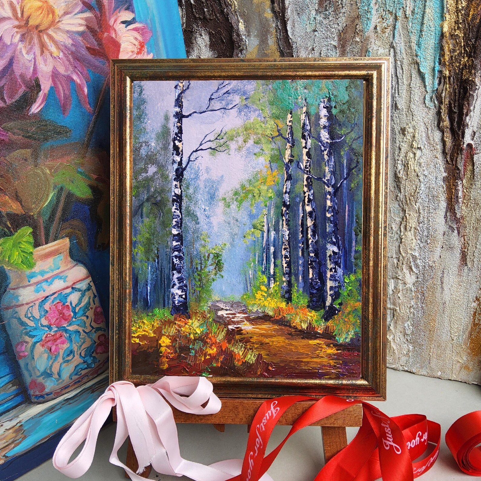 Autumn Forest Impasto Oil Painting: Landscape - 8x10 Canvas Art by ...