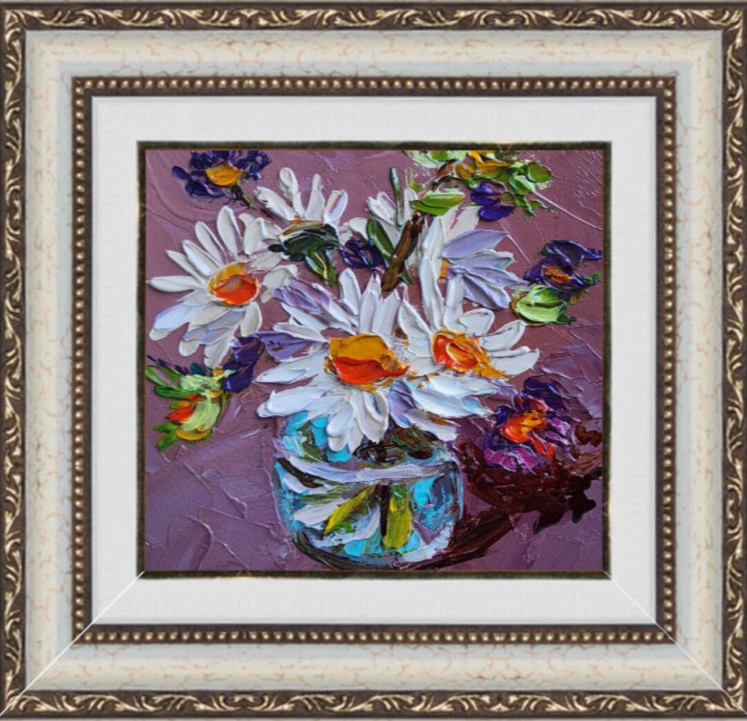 Daisy Art Meadow Flowers 4x4 Wildflowers Flowers 3d Oil Flower Art ...