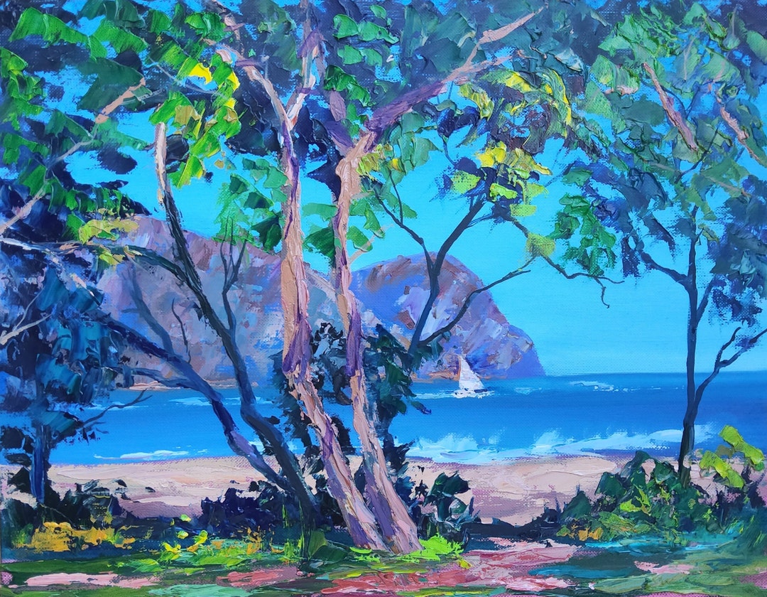 Seashore Painting Oil Painting Landscape Canvas Art Original Artwork ...