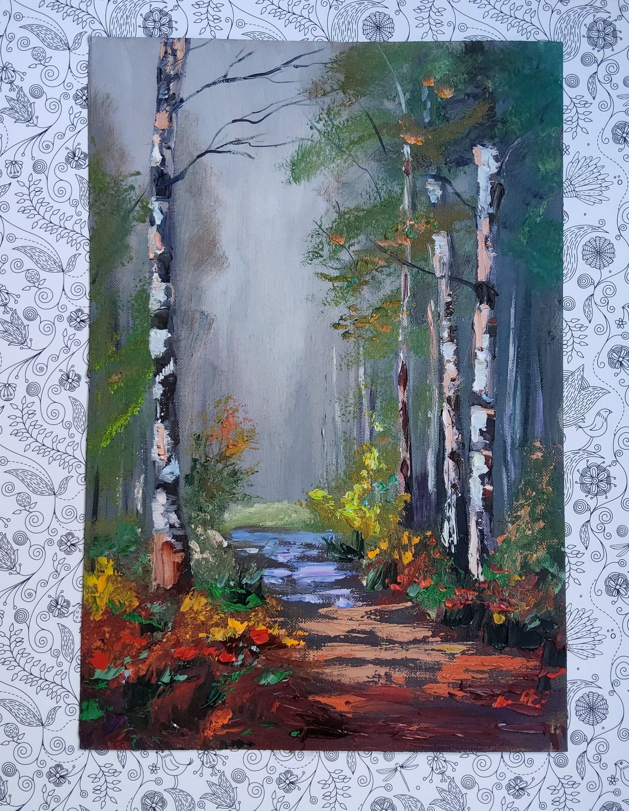 Forest Painting Oil Painting Landscape Canvas Wall Art Forest Fall ...