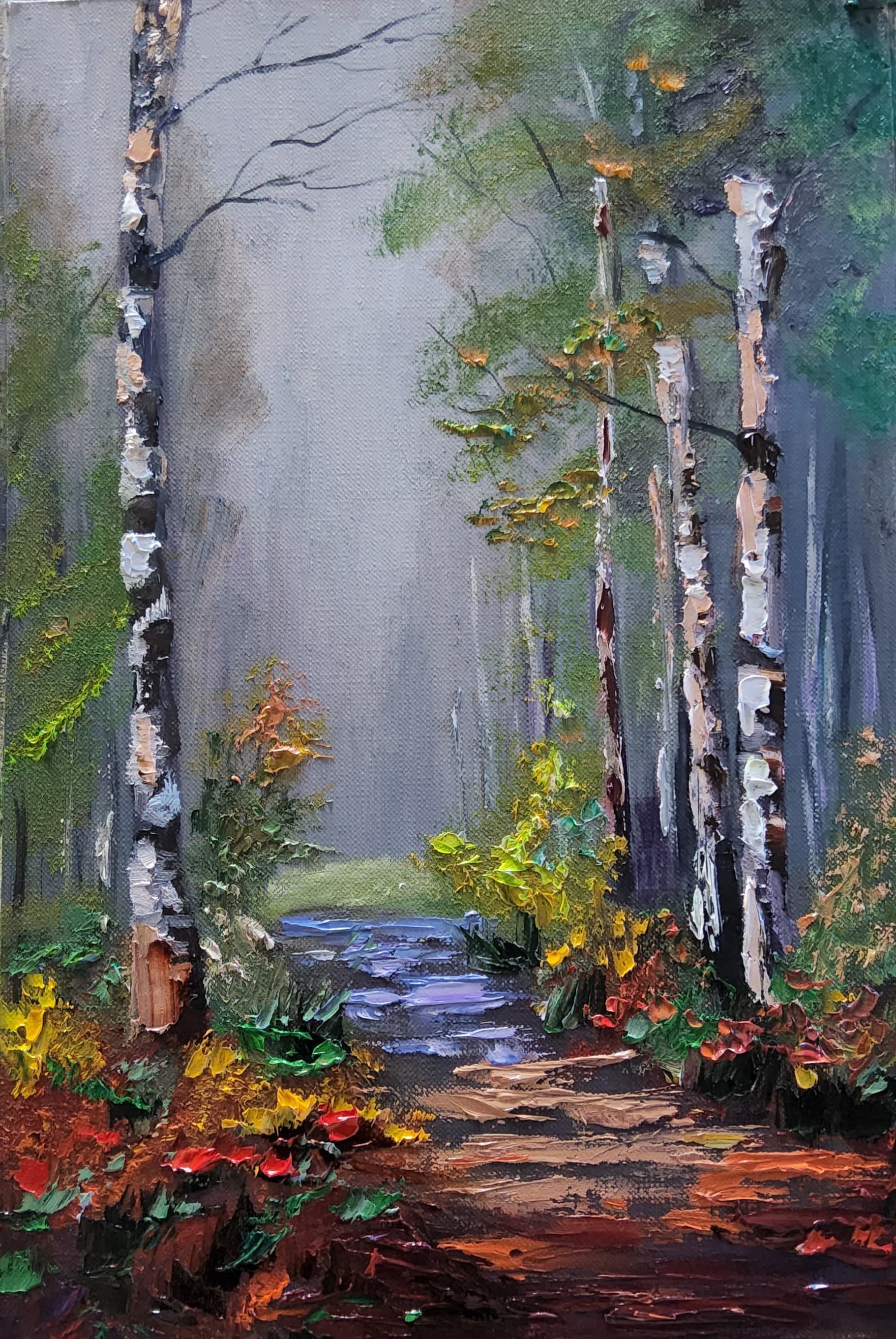 Forest Painting Oil Painting Landscape Canvas Wall Art Forest Fall ...