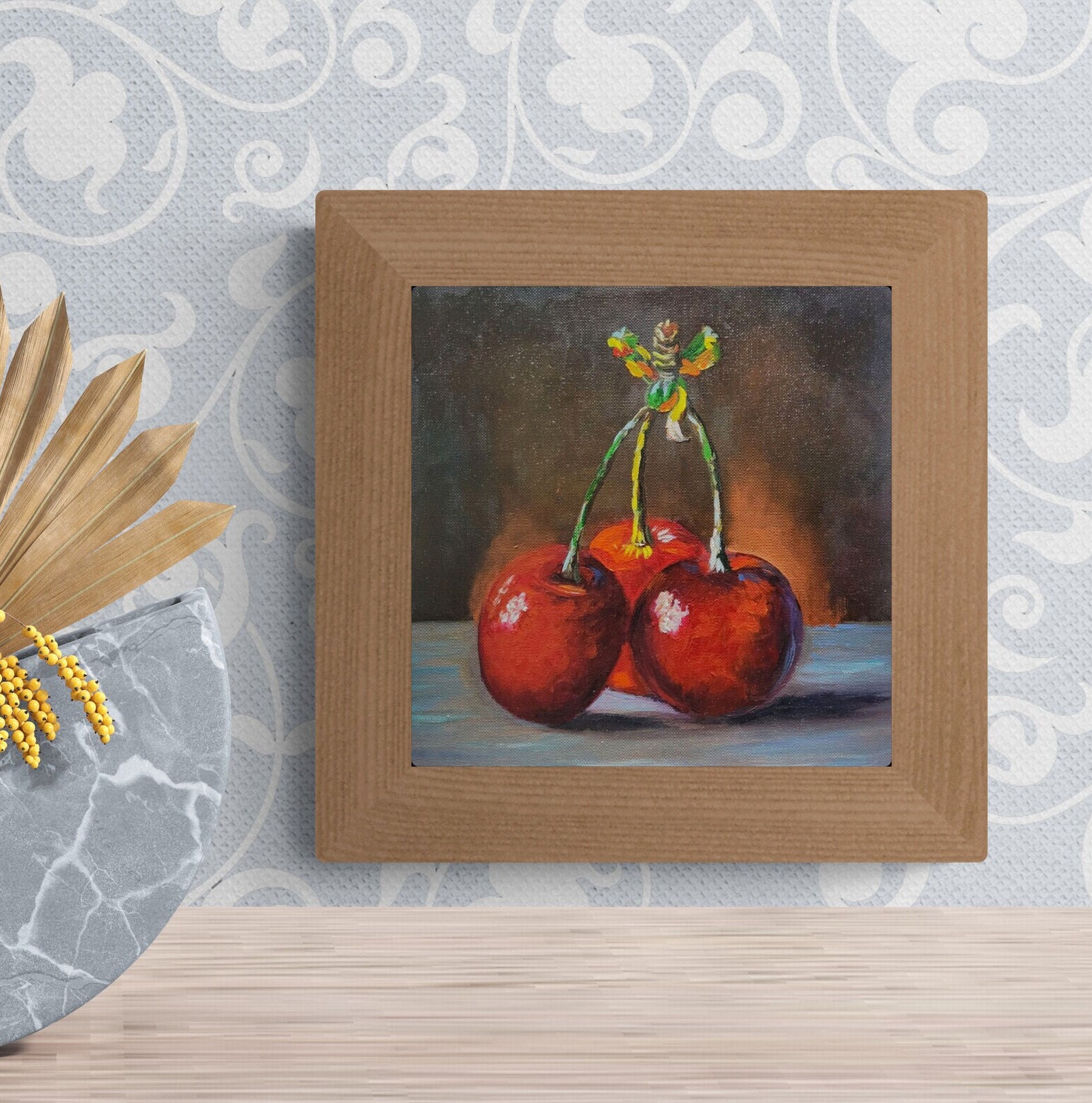 Cherry Painting Fruit Original Art Oil Still Life Fruit on - Etsy