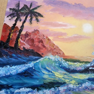 Sea Sunset Painting Oil Painting Landscape Canvas Art Original Artwork ...