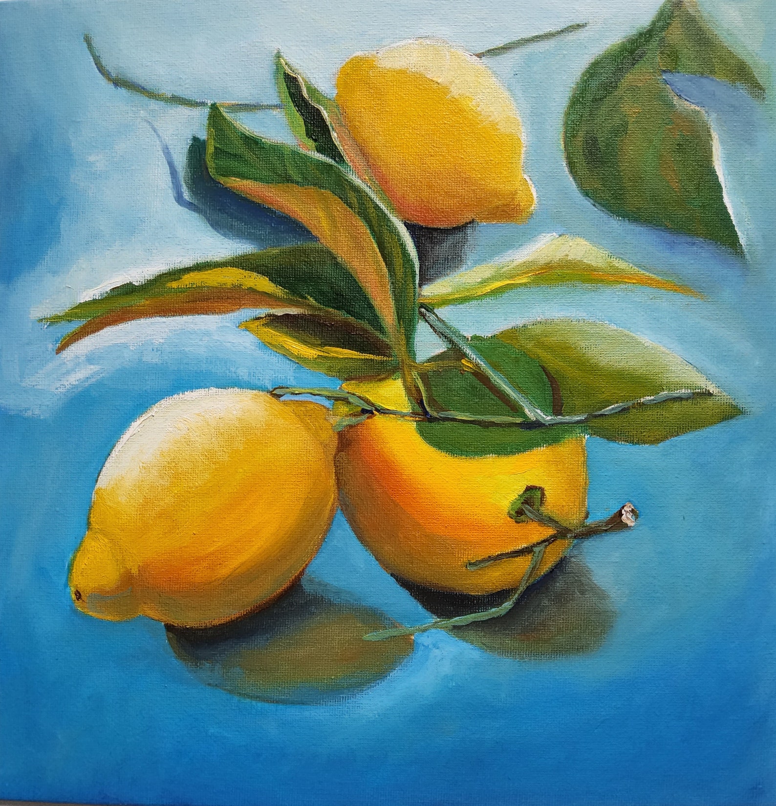 Lemons Painting Original Oil Painting 8x8 Still Life Fruit on Canvas ...