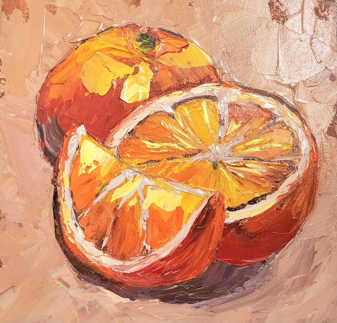 Orange Painting Original Art Oil Still Life Painting Citrus Fruit ...
